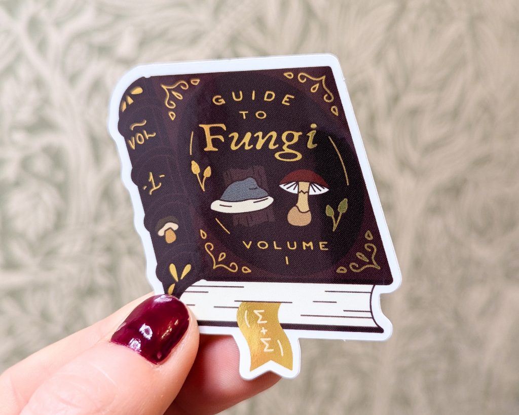 Guide to Fungi Sticker Metallic Vinyl - Moss + Morchella